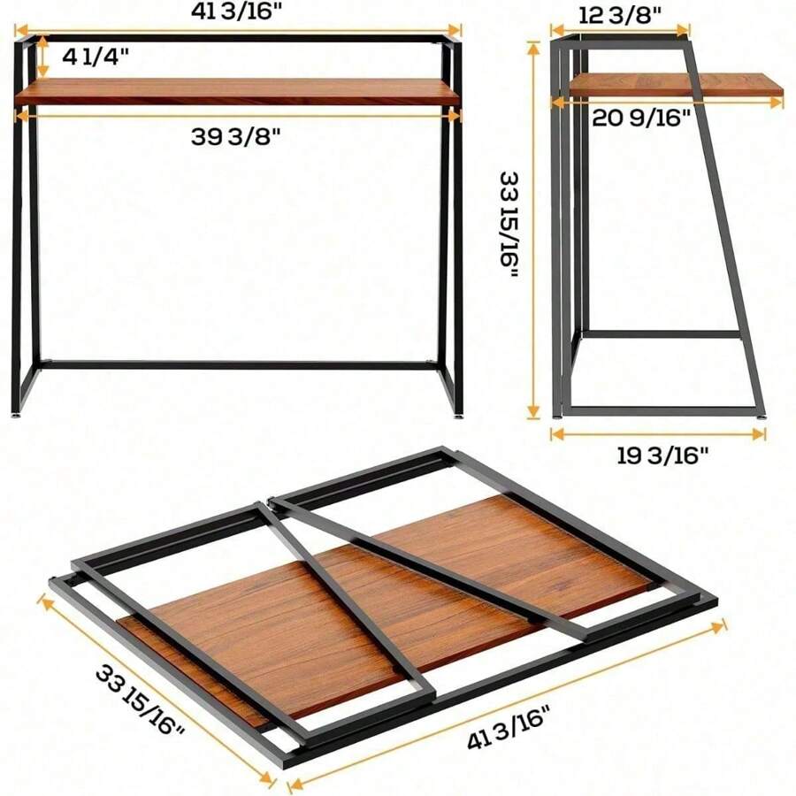 Ergonomic Fold Desk 41 Inch Small Folding Table Home Computer Desk ...