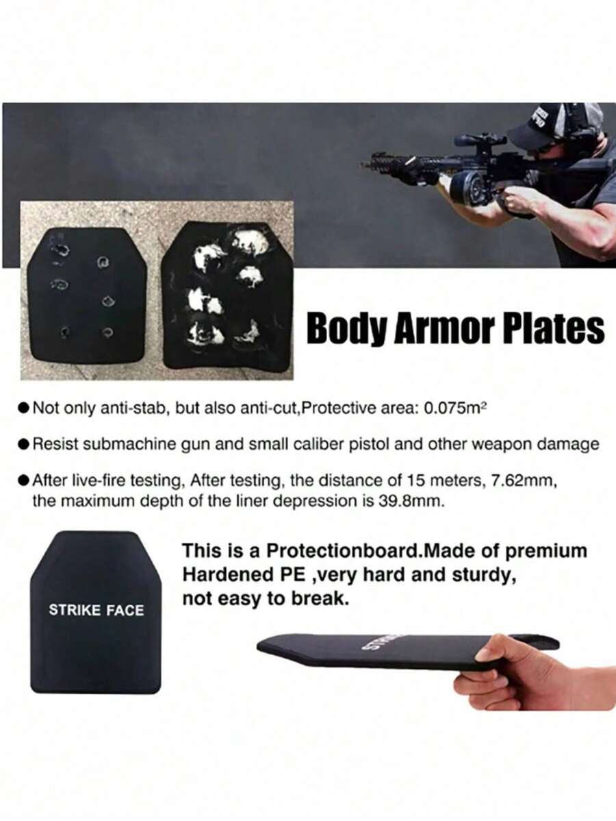 Tactical Bullet-Proof Steel Plate For Safety Vest Ballistic Body Armour ...