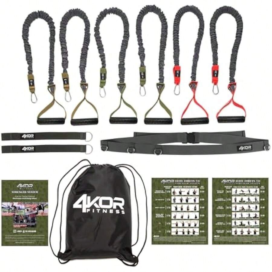 Resistance Cord Set By 4KOR Fitness Strength And Performance System ...
