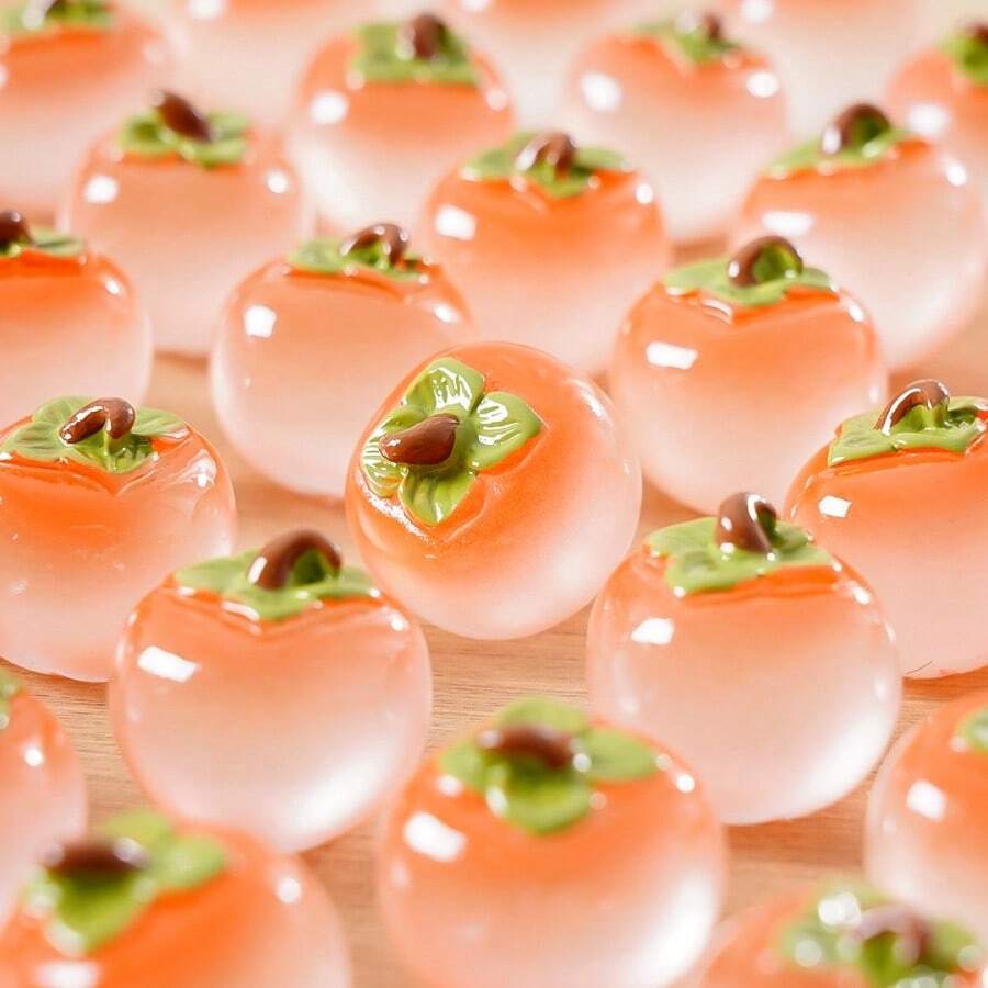 2/15pcs Creative Realistic Glow In Dark Persimmon Beads, DIY Crafts ...