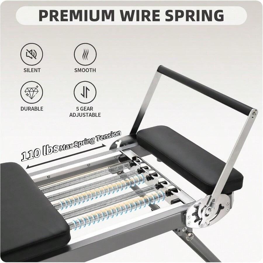 Pilates Reformer Machine Equipment For Home Workout And Gym, Foldable ...