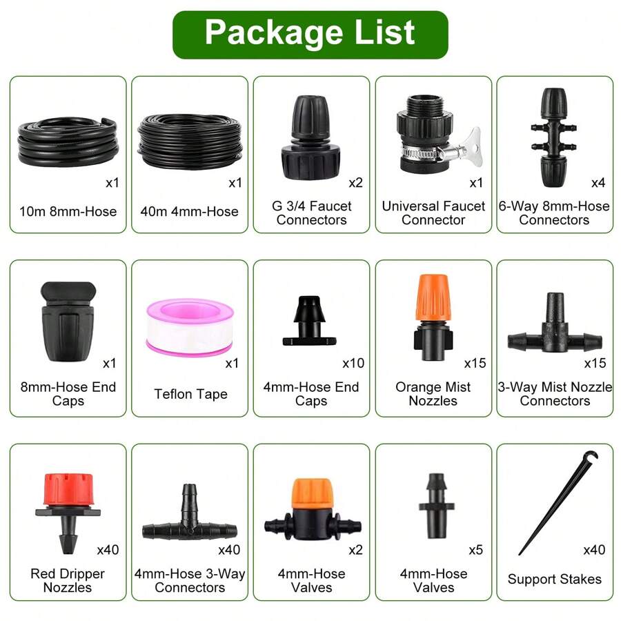 Drip Irrigation Kit Automatic Garden Irrigation System Misting Plant ...