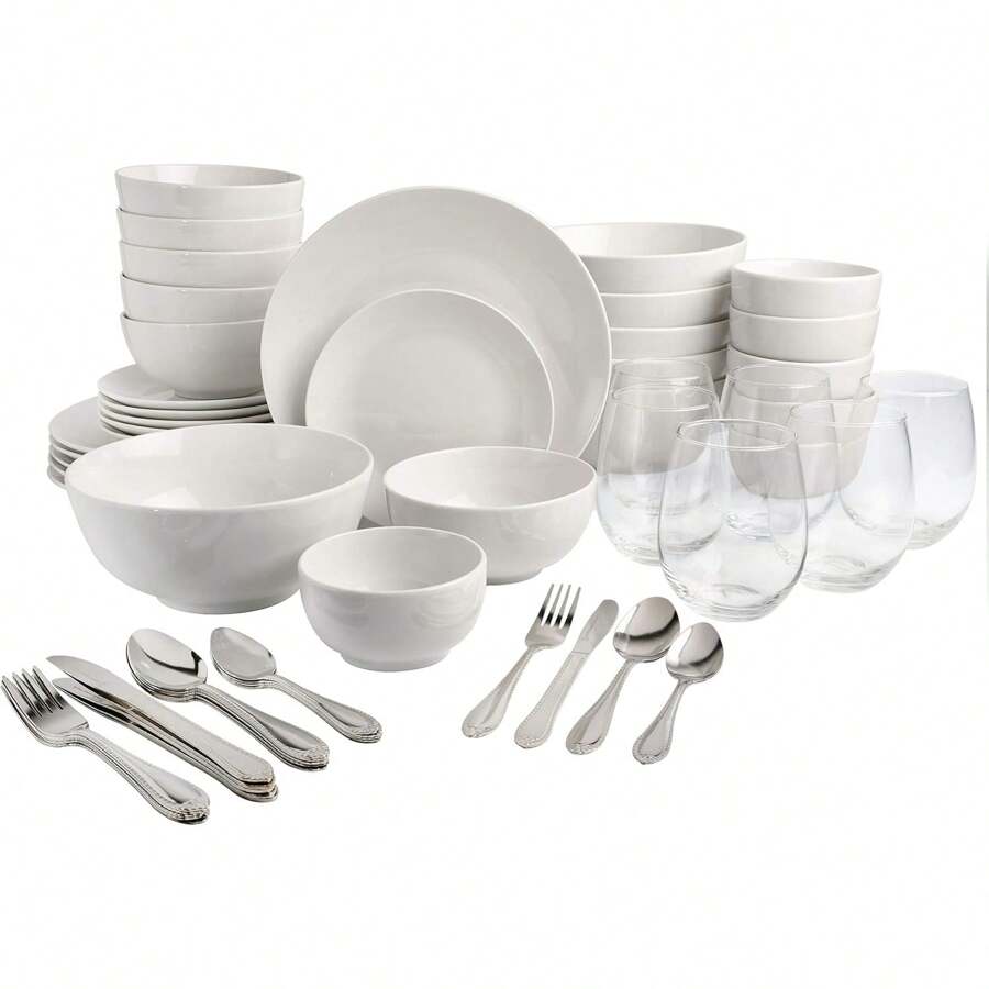 Gibson Home Zen Buffet Porcelain Dinnerware Set, Service For 8 (40pcs ...