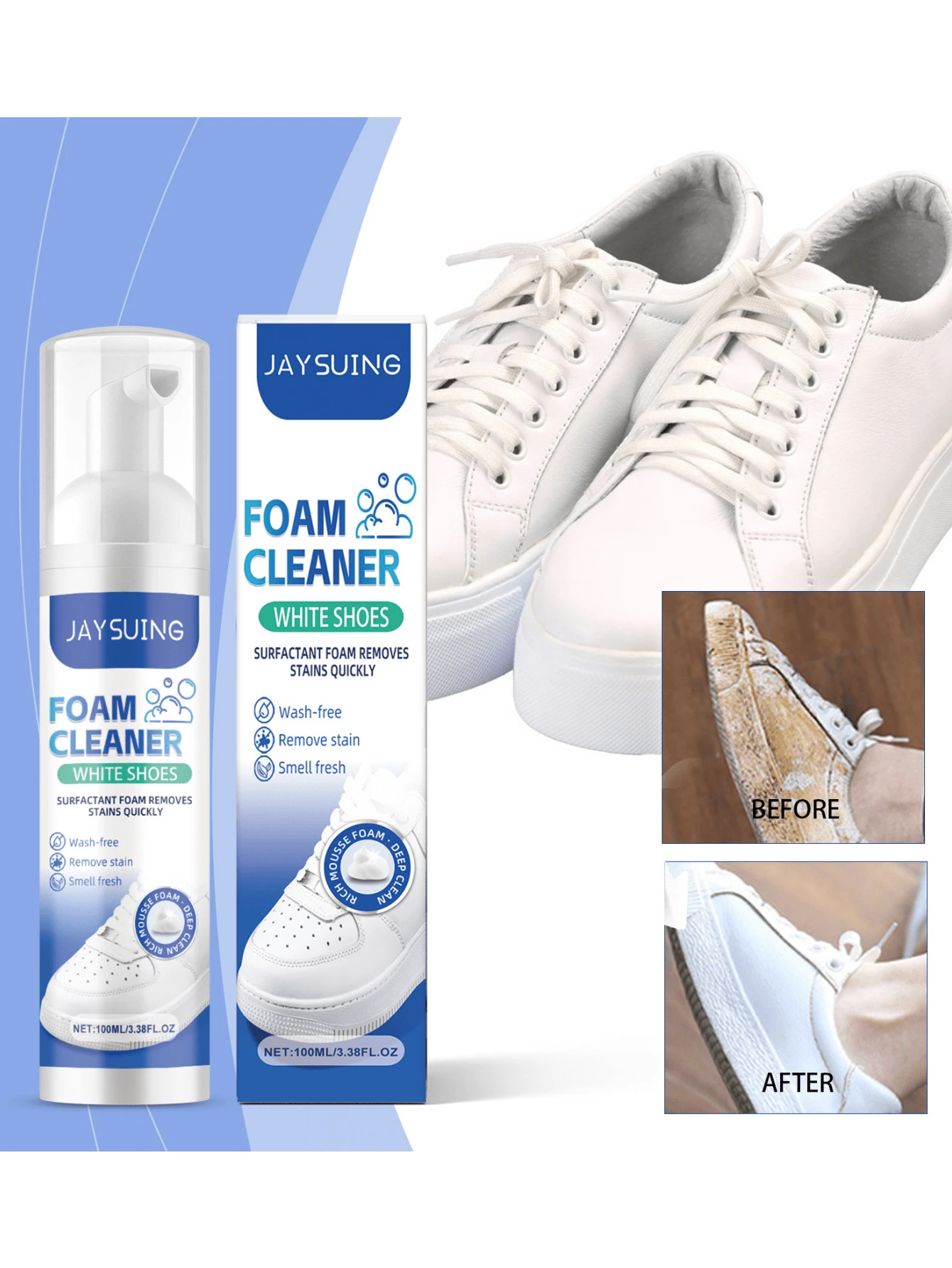 White Shoes Foam Cleaner Sports Shoes Decontamination Vamp Clean And ...