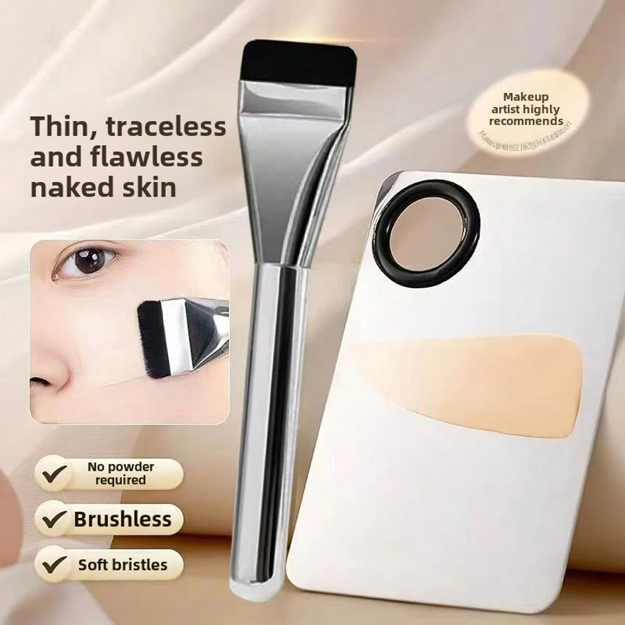 Stainless Steel Color Mixing Palette With Flat-Tipped Liquid Foundation ...