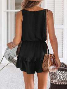 Women's Popular Summer Beach Tank Rompers V Neck High Waist Flowy ...