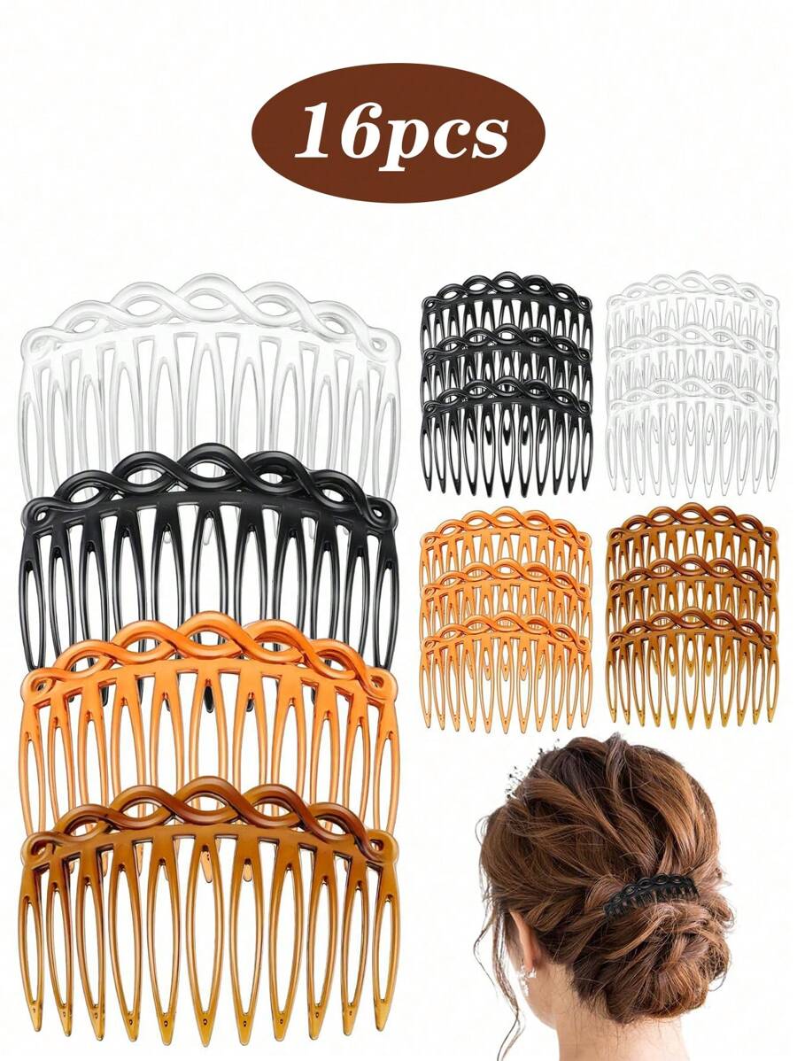 16Pcs Hair Comb Set, Plastic Twist Comb Hair Clip Combs Fine Thin Hair ...