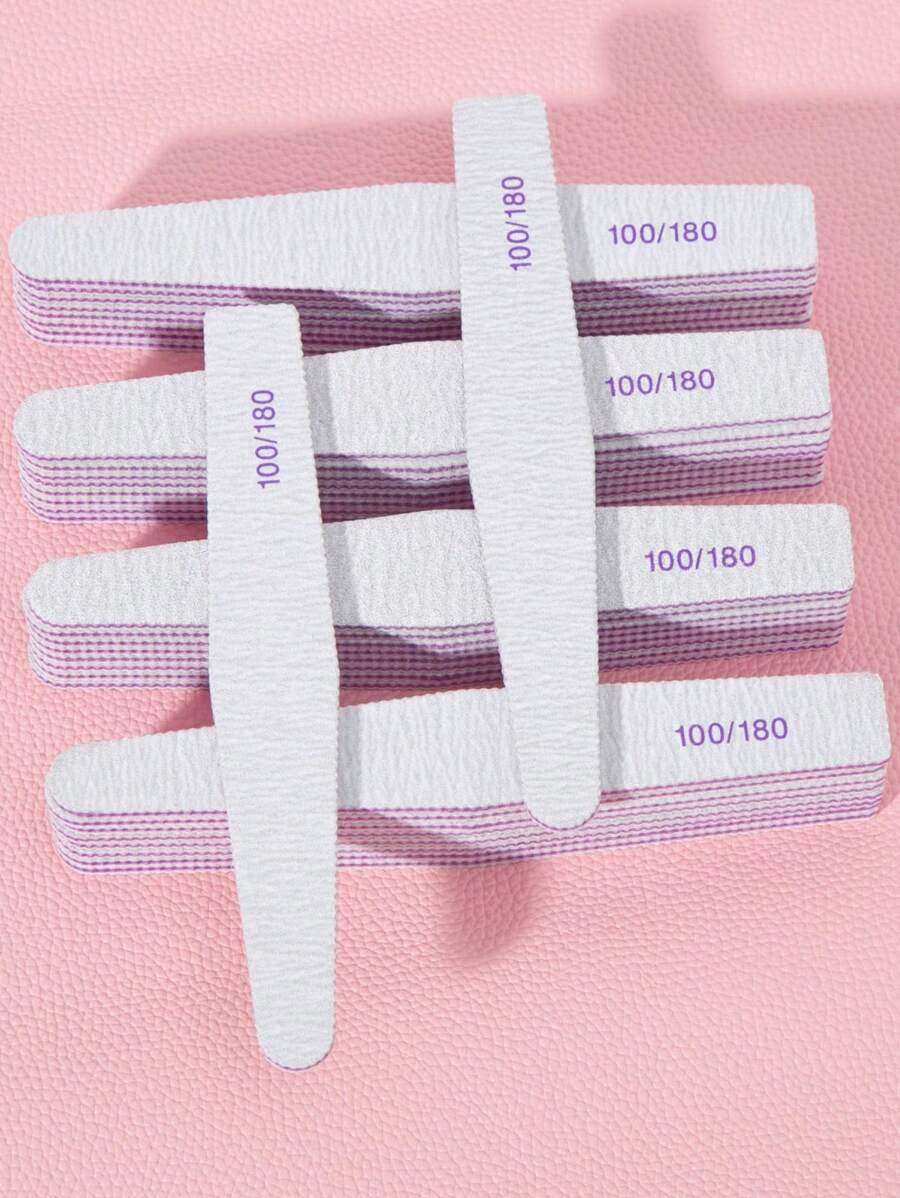 Nail File Set, 100/180 Grit Nail Files Bulk Double Sides Emery Board ...