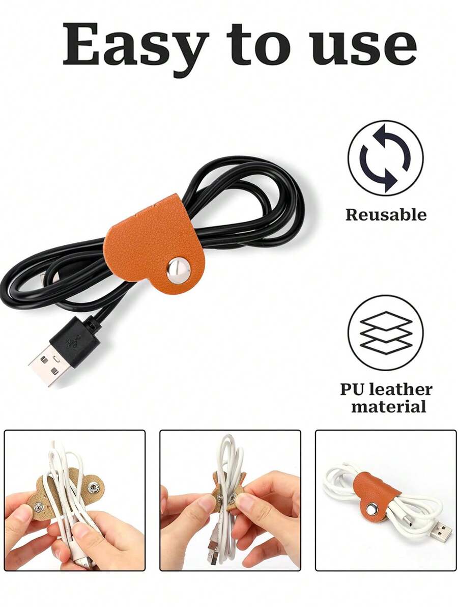 1/5/10pc Charging Cable Storage, Knotless Organizer, USB Cable ...