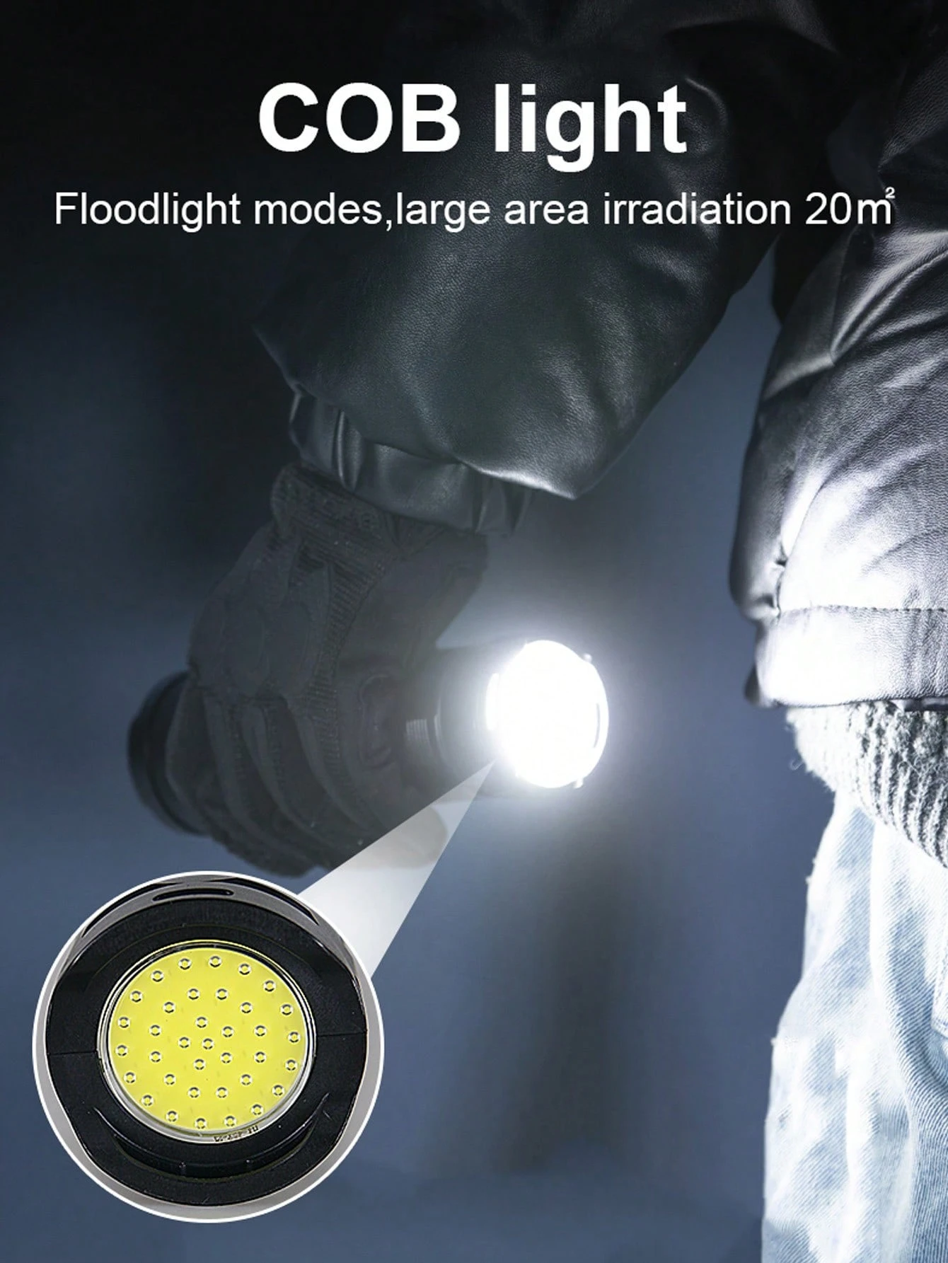 1PC Flashlight Built-In Battery Flash Light Emergency Spotlights Most ...