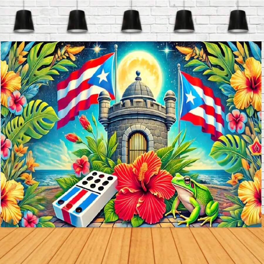 Puerto Rico Flag Tropical Banner Background, Perfect For Cultural Or ...