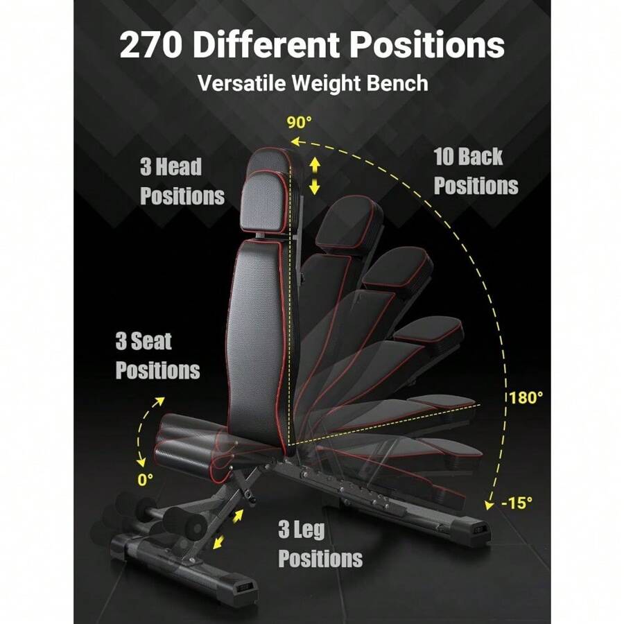 Banco de pesas plegable y ajustable - Conjunto de banco de gimnasio ...