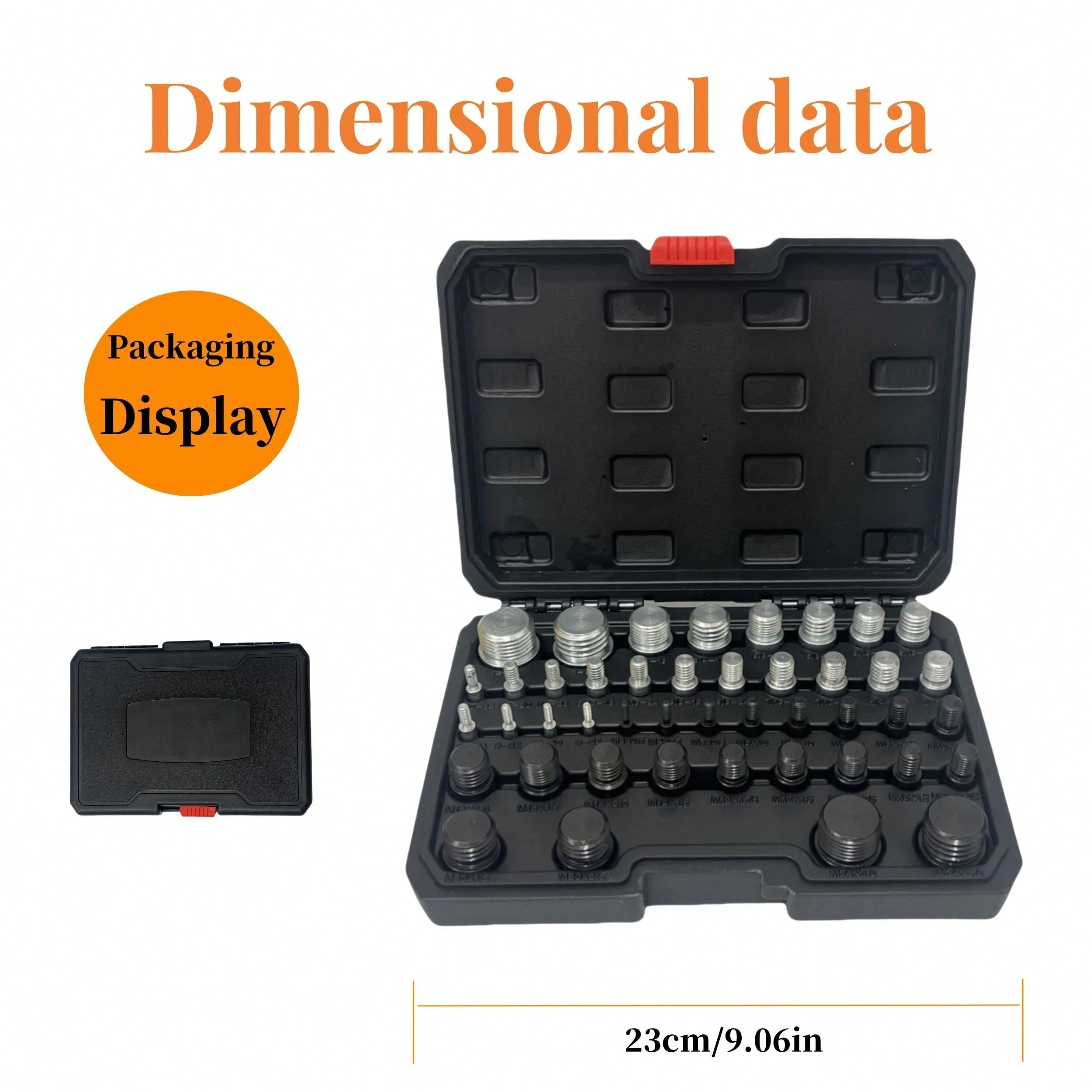 44 piezas Juego comprobador de rosca de tuerca y perno, estándar métrico e imperial, calibre de ...