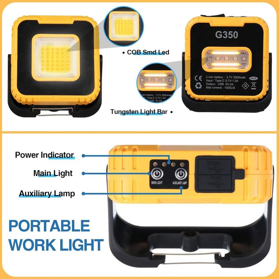 Ultra Bright LED Flashlight Portable Searchlight Rechargeable Outdoor ...