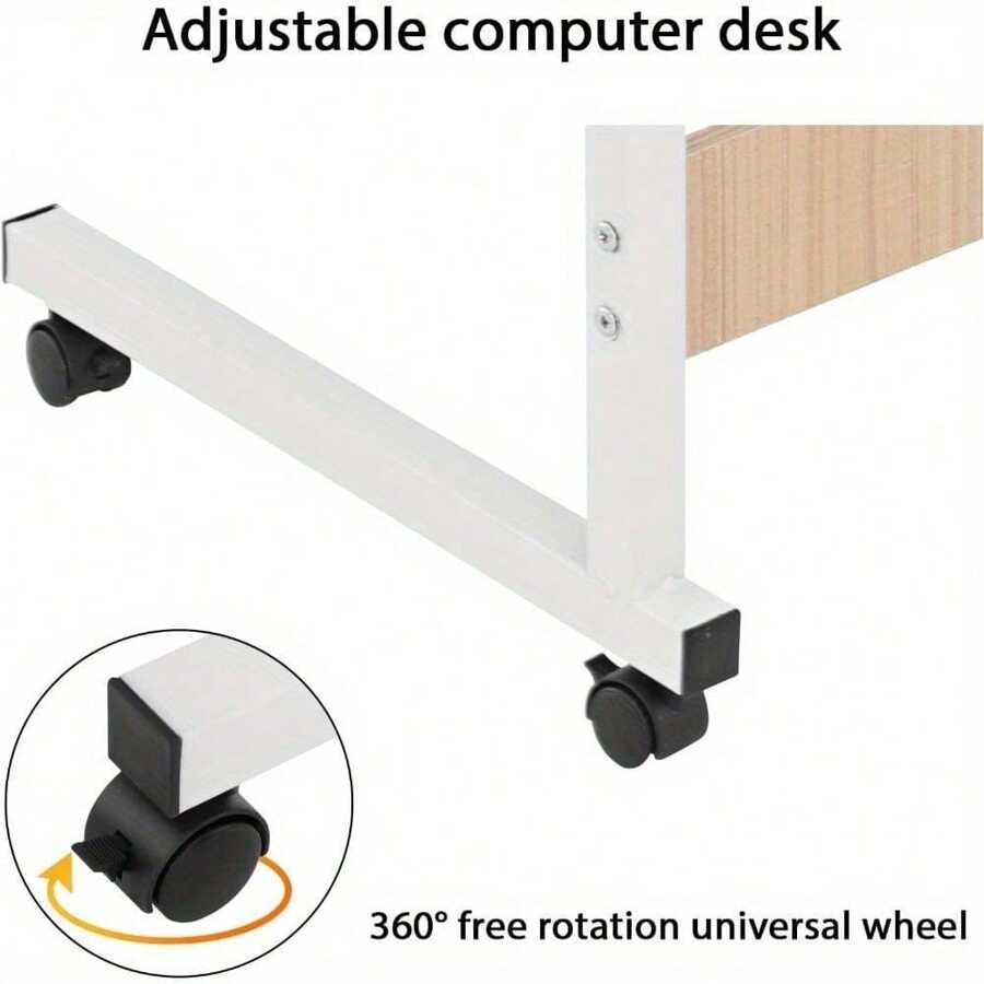 Height Adjustable Mobile Table 40x60-(67-80) Cm Height Adjustable ...