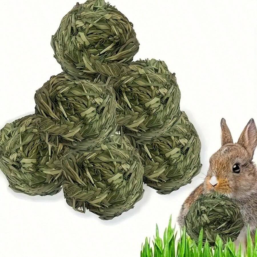 Natural Timothy Grass Chew Balls - Durable Wooden Chew Toy For Rabbits ...