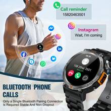 JELLOO KE3-Military Smart Watches For Men With LED Flashlight (Make ...