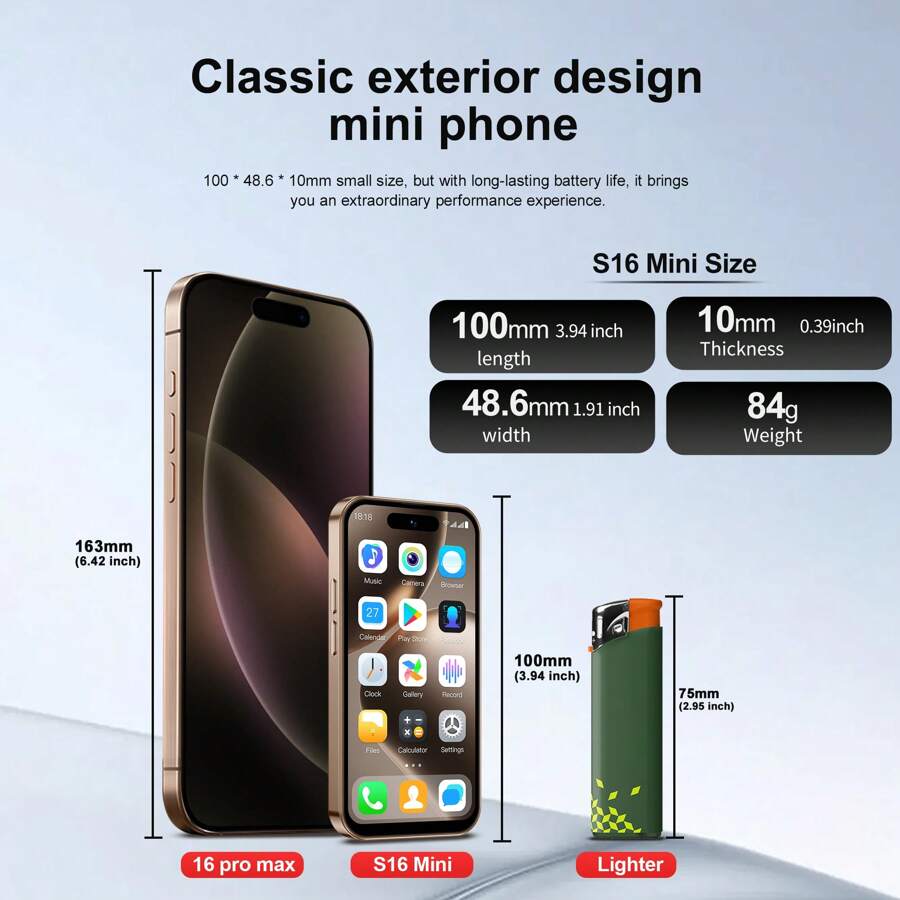 SERVO S16 Mini Smartphone Android 10.0 Dual SIM Karten 4,0 Zoll Display ...