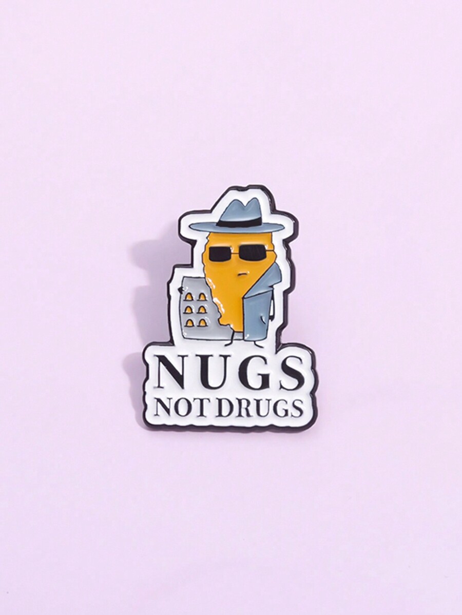 1PC Cartoon Funny Chicken Nuggets Enamel Pin Nuggs Not Drug Brooches ...