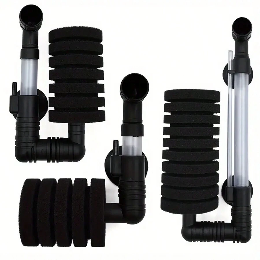 1pc Aquarium Biochemical Sponge Filter, Silent Air-Driven Single Black ...