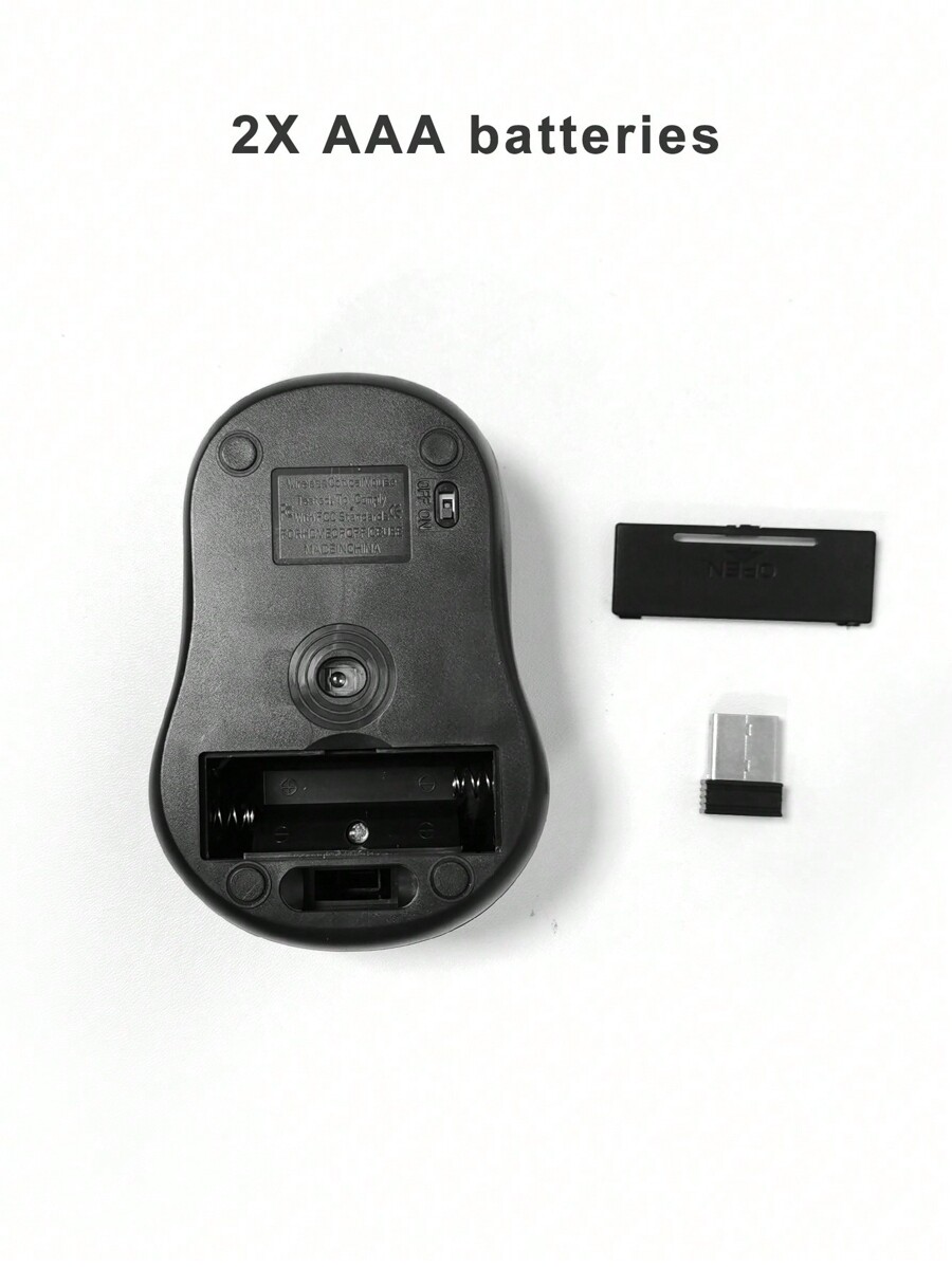 Draadloze muis op batterijen, geschikt voor kantoor, thuis, pc ...
