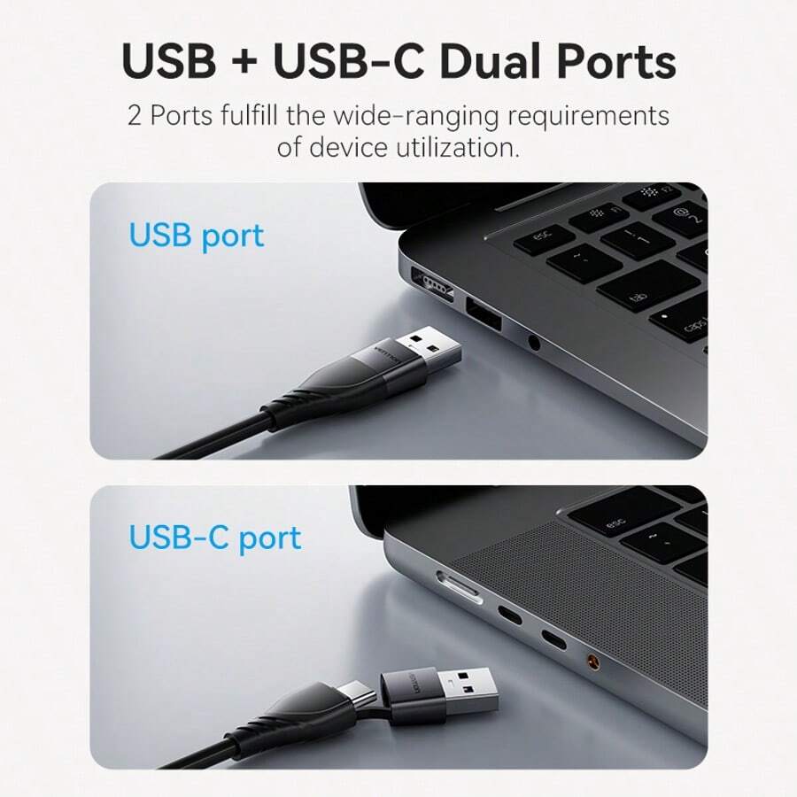 Adattatore VENTION 2-in-1 da USB C + USB A a HDMI, convertitore portatile da Type-C+Type-A a ...