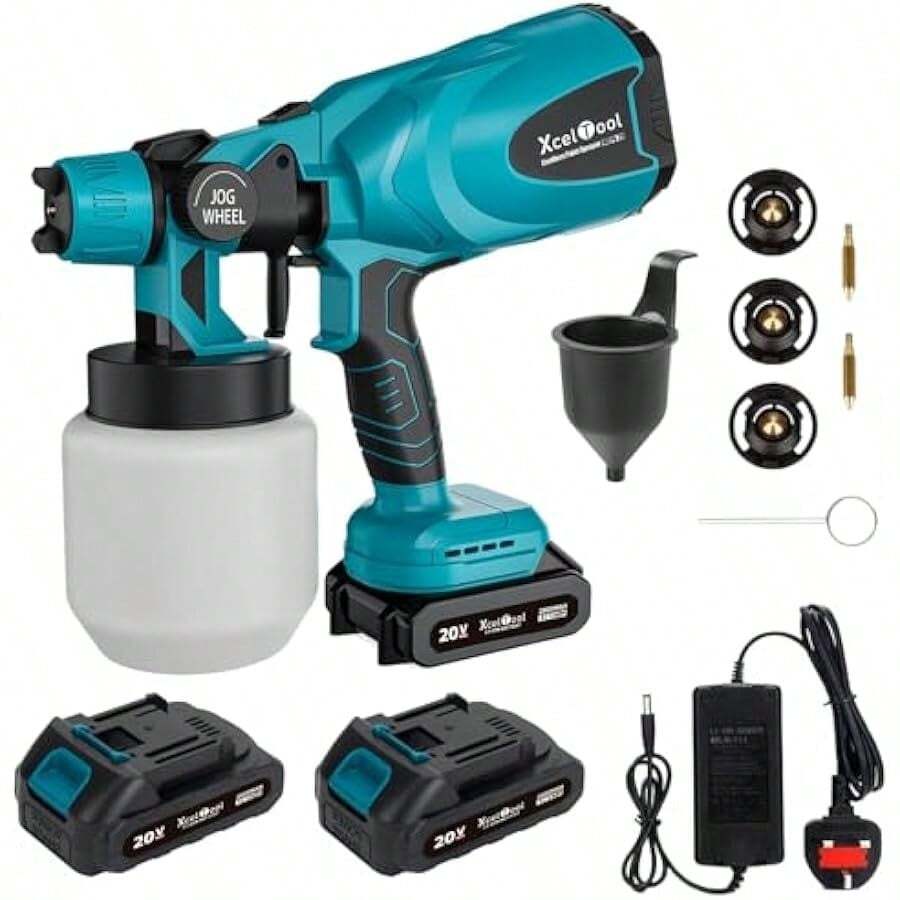 Cordless Paint Sprayer 20V Paint Spray Gun With 3 Nozzles 800ML ...
