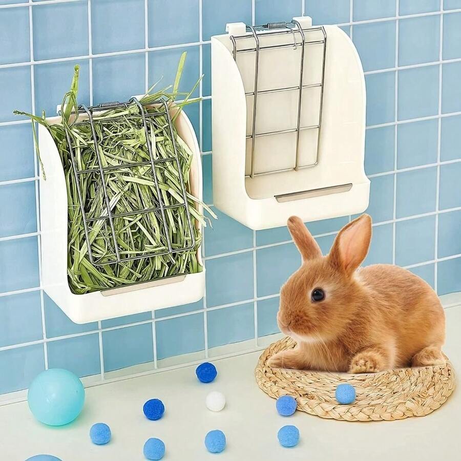 Hay Feeder For Rabbits Hay Rack Manger Guinea Pig Hay Feeder White ...