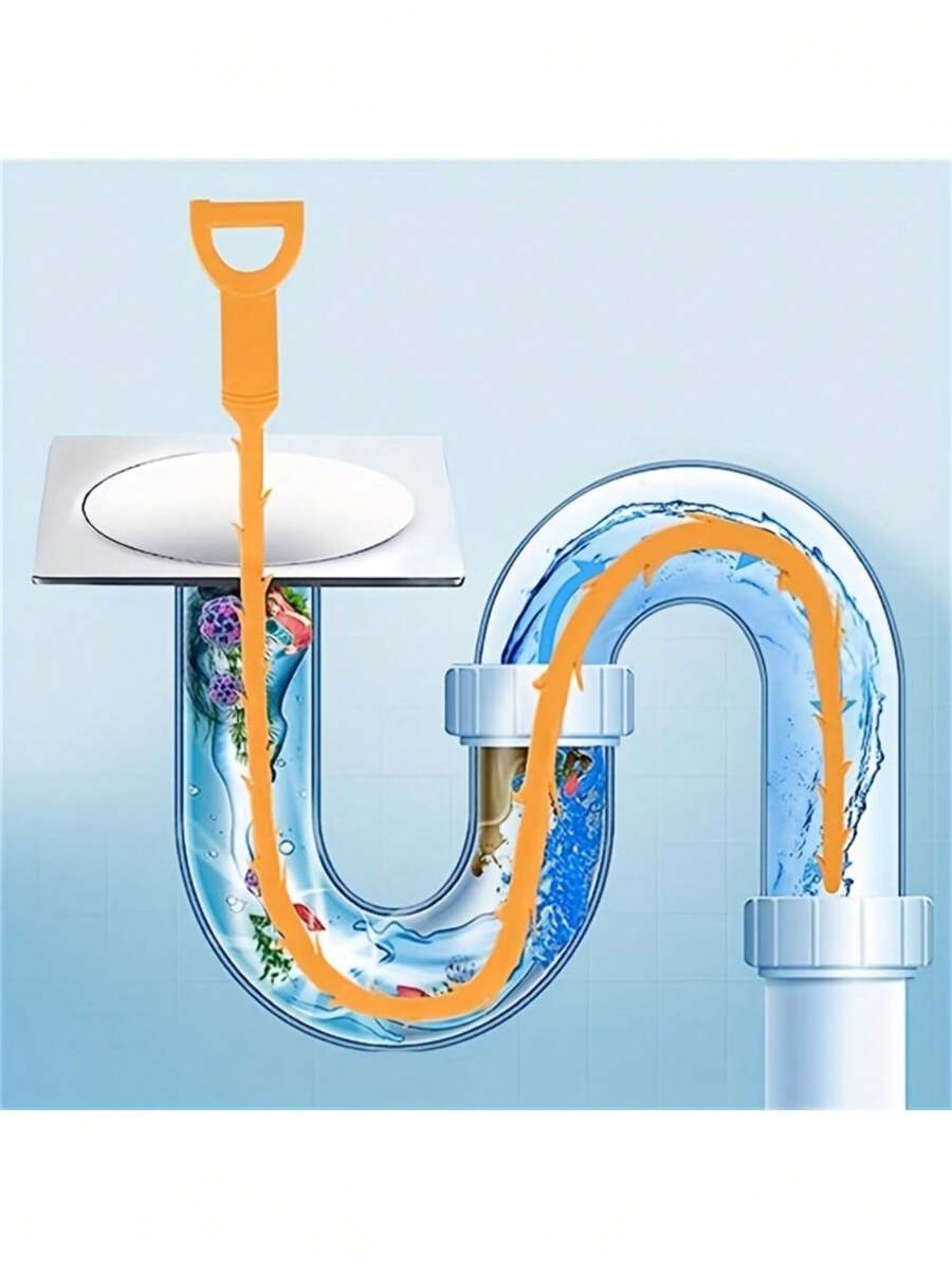 5pcs Multi-Color Drain Clog Remover Tools - Flexible Plastic Hair Hooks ...
