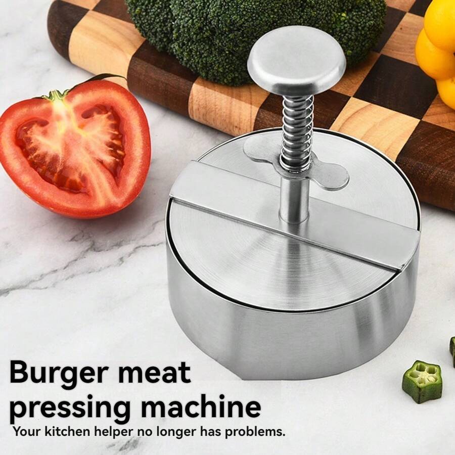 1pc Burger Press, Stainless Steel Adjustable Hamburger Meat Press, Non ...