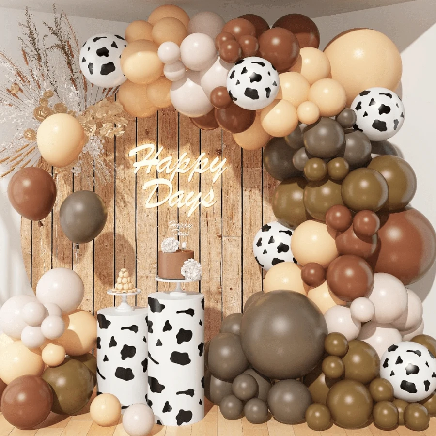 104pcs Cowboy Theme Balloon Set With Cowboy Hat, Cow Head, Horse Head ...