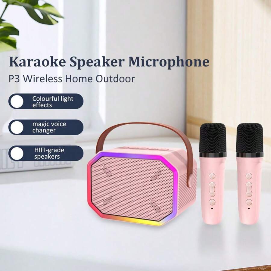 P3 Karaoke Machine przenośny głośnik Bluetooth z dwoma bezprzewodowymi ...
