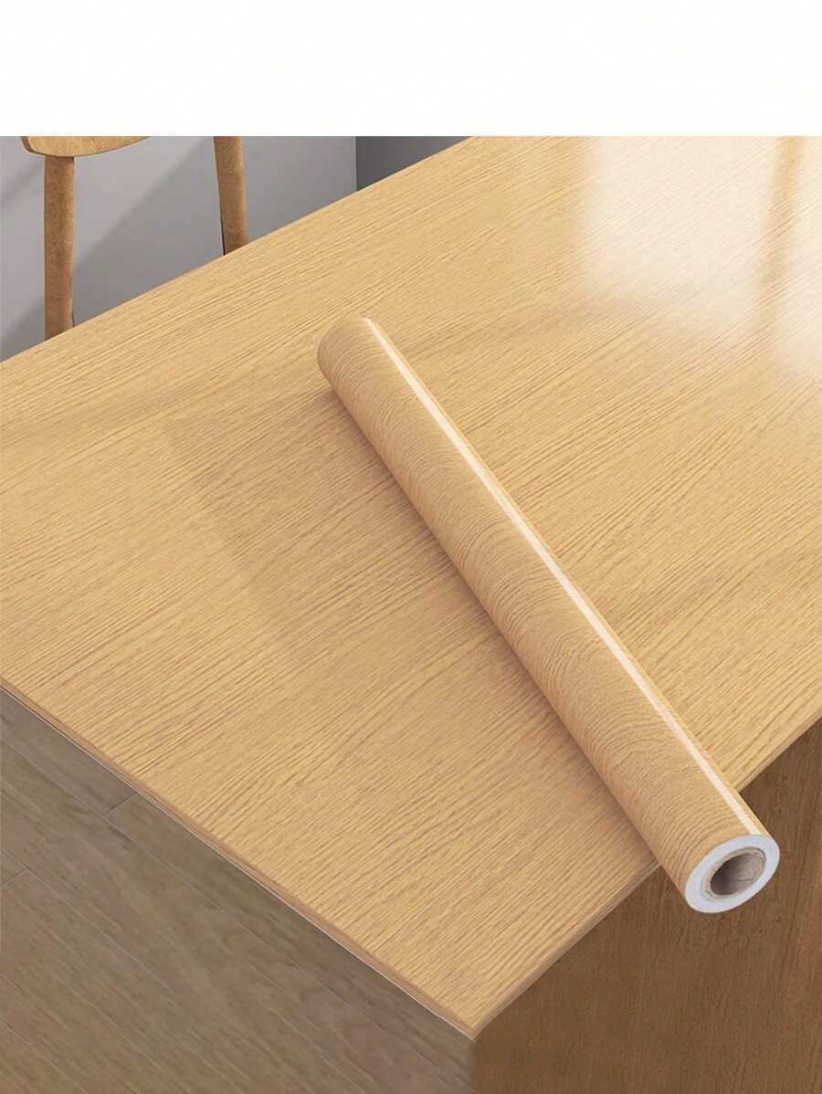 1 Roll 40*500cm Desktop Peel And Stick Wood Grain Wallpaper Self ...
