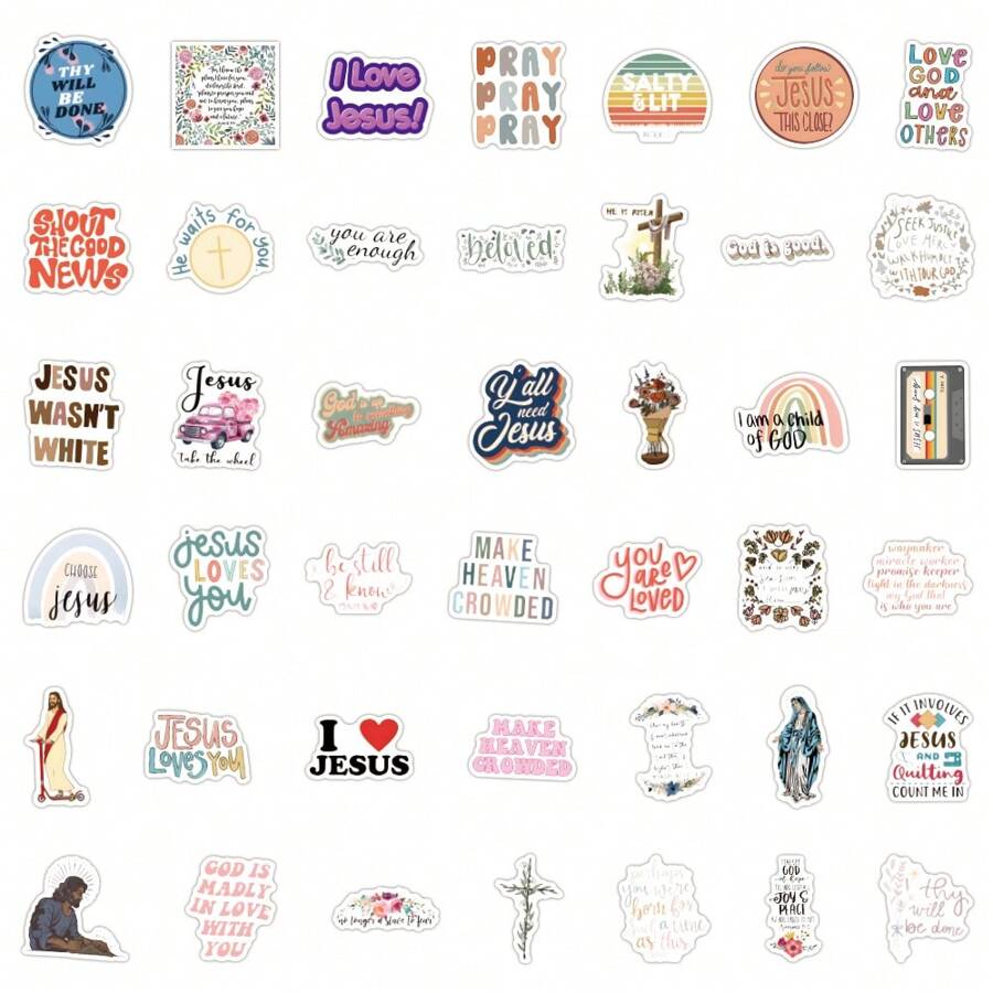 60Pcs Christian Inspirational Stickers,Bible Verse Faith Stickers,Jesus ...
