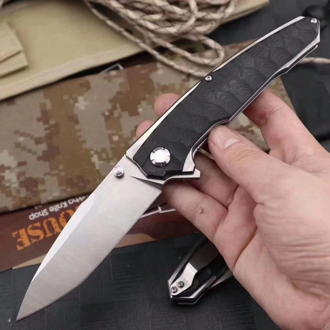 Python Pattern Folding Damascuss Knife Outdoor Edc Survival Camping Defensive Utility Knife