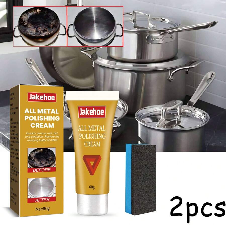 2pcs 60g Metal Polishing Paste Kitchen Utensils Sink Stainless Steel ...