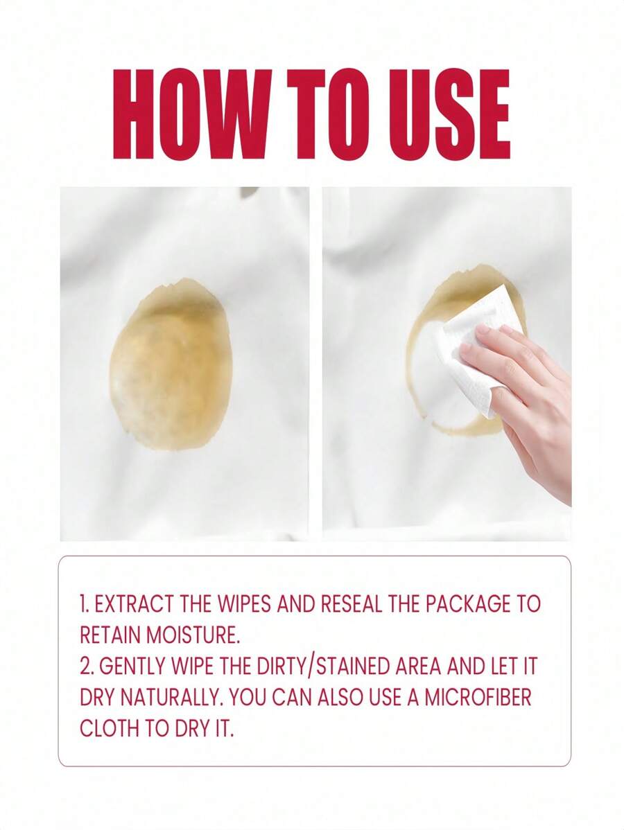 Gentle Fabric Cleaning Wet Wipes - Effectively Removes Stubborn Stains ...