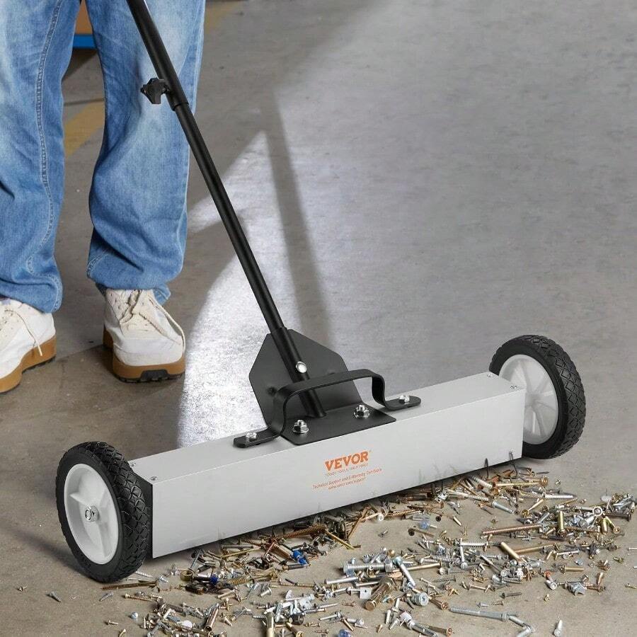VEVOR 50Lbs Rolling Magnetic Sweeper With Wheels Push-Type Magnetic ...