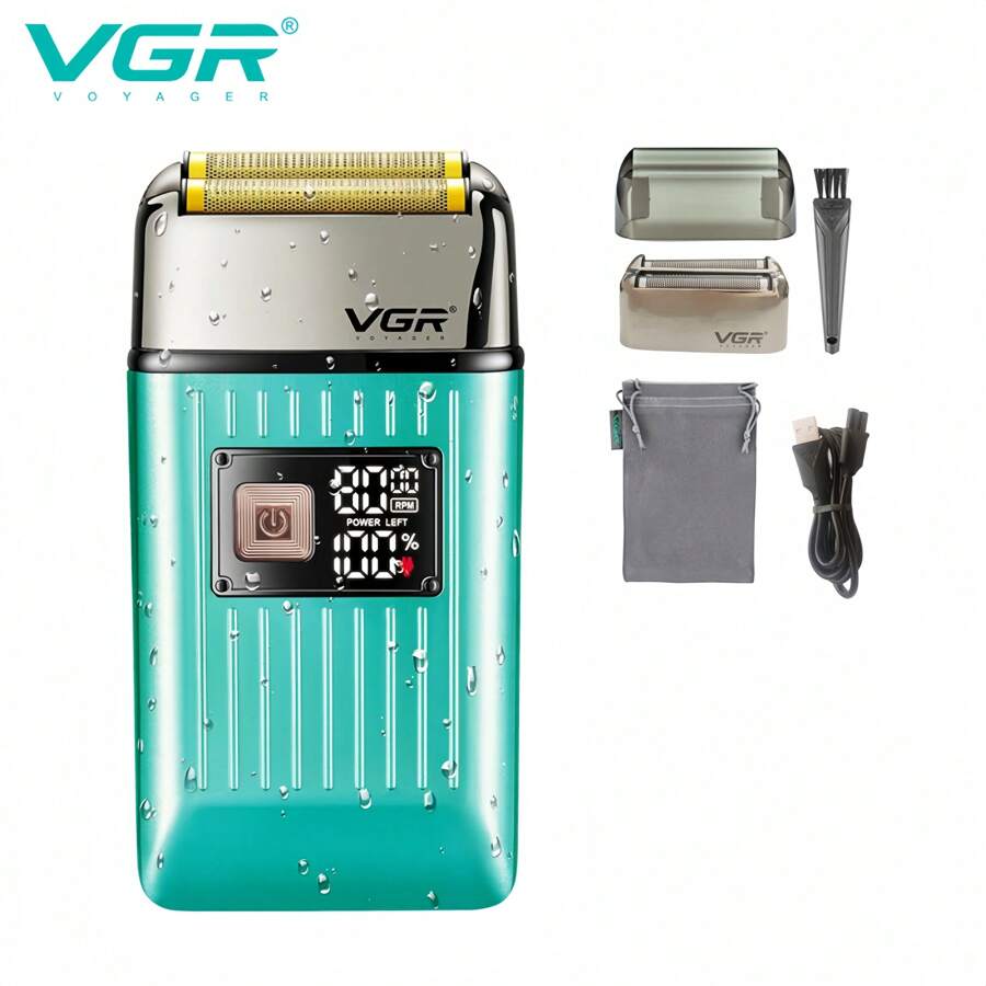 VGR ماكينة حلاقة كهربائية مضادة للماء للرجال طراز V-357 مزودة بشاشة رقمية، مشذب متأرجح | شي إن