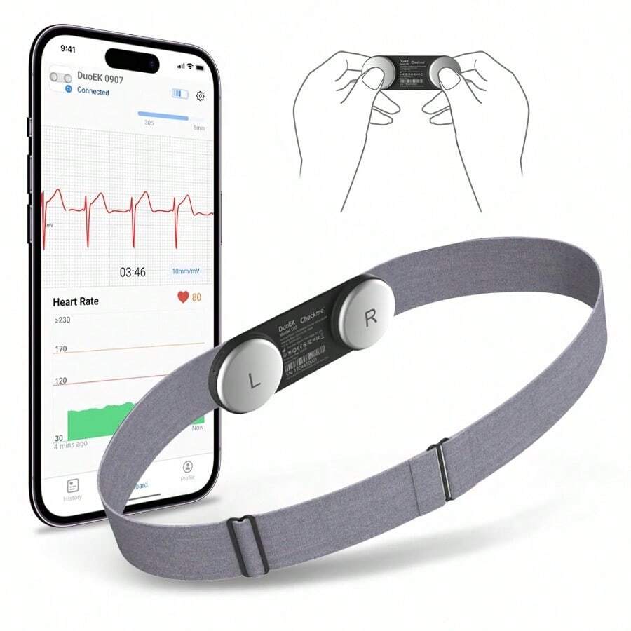 CheckMe ECG Monitor With Chest Strap Real-Time ECG Waveforms AI ... CheckMe ECG Monitor With Chest Strap Real-Time ECG Waveforms AI ...