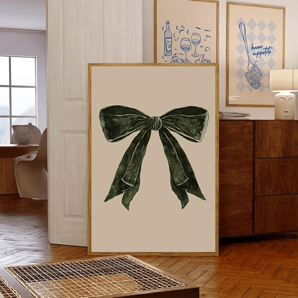 1 Piece Of Popular Bow Frameless Canvas Print For Room Decoration ...