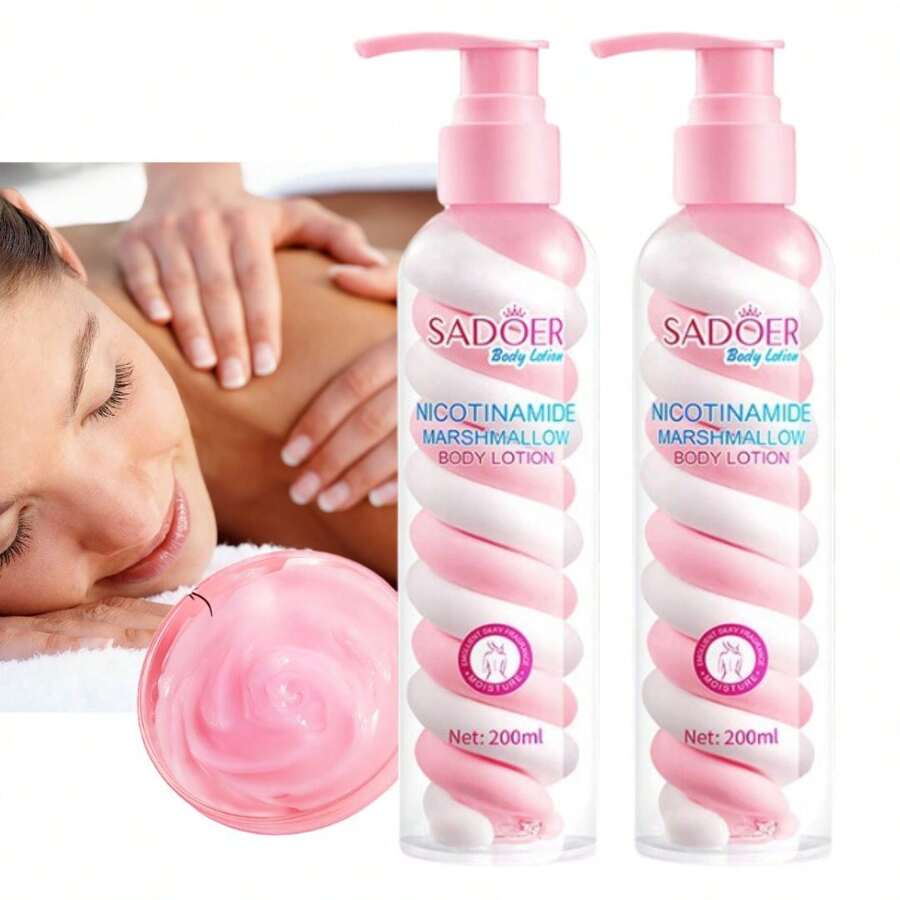 Sadoer Cotton Candy Body Cream Lotion Nicotinamide Marshmallow Body Lotion 200ML Smooth Moisture ...