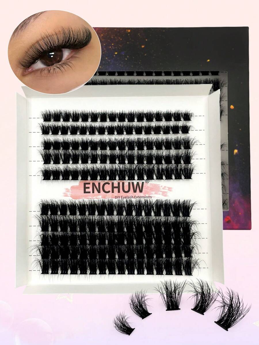 ENCHUW 160 pièces de boucles de cils individuelles CC de 100D ultra ...