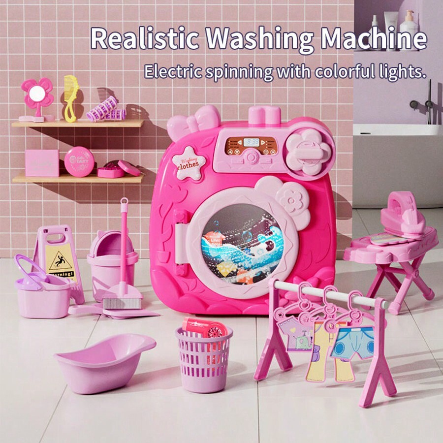 Washing Machine And Cleaning Playset For Kids, Mini Kids Washing ...
