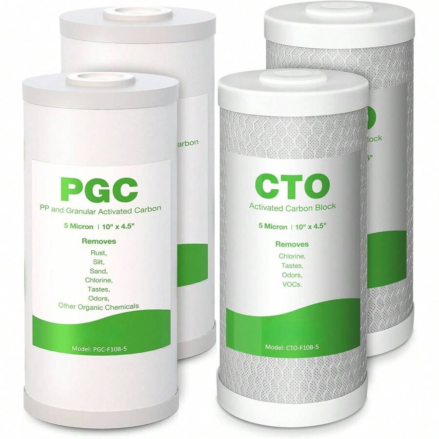 5 Micron 10" X 4.5" Whole House Carbon And Sediment Water Filter ...