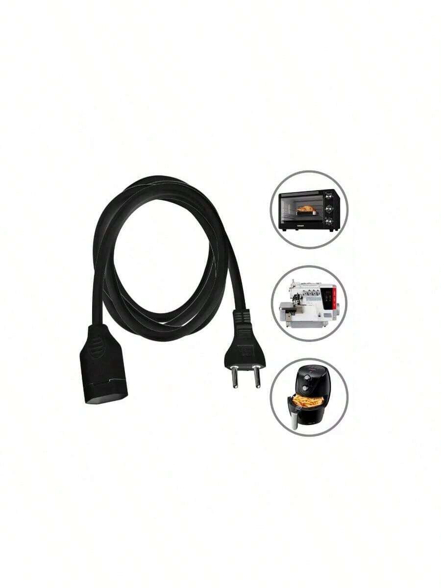 Kit 5 Electrical Extension Black Extension Cable Extender 2 Meters ...