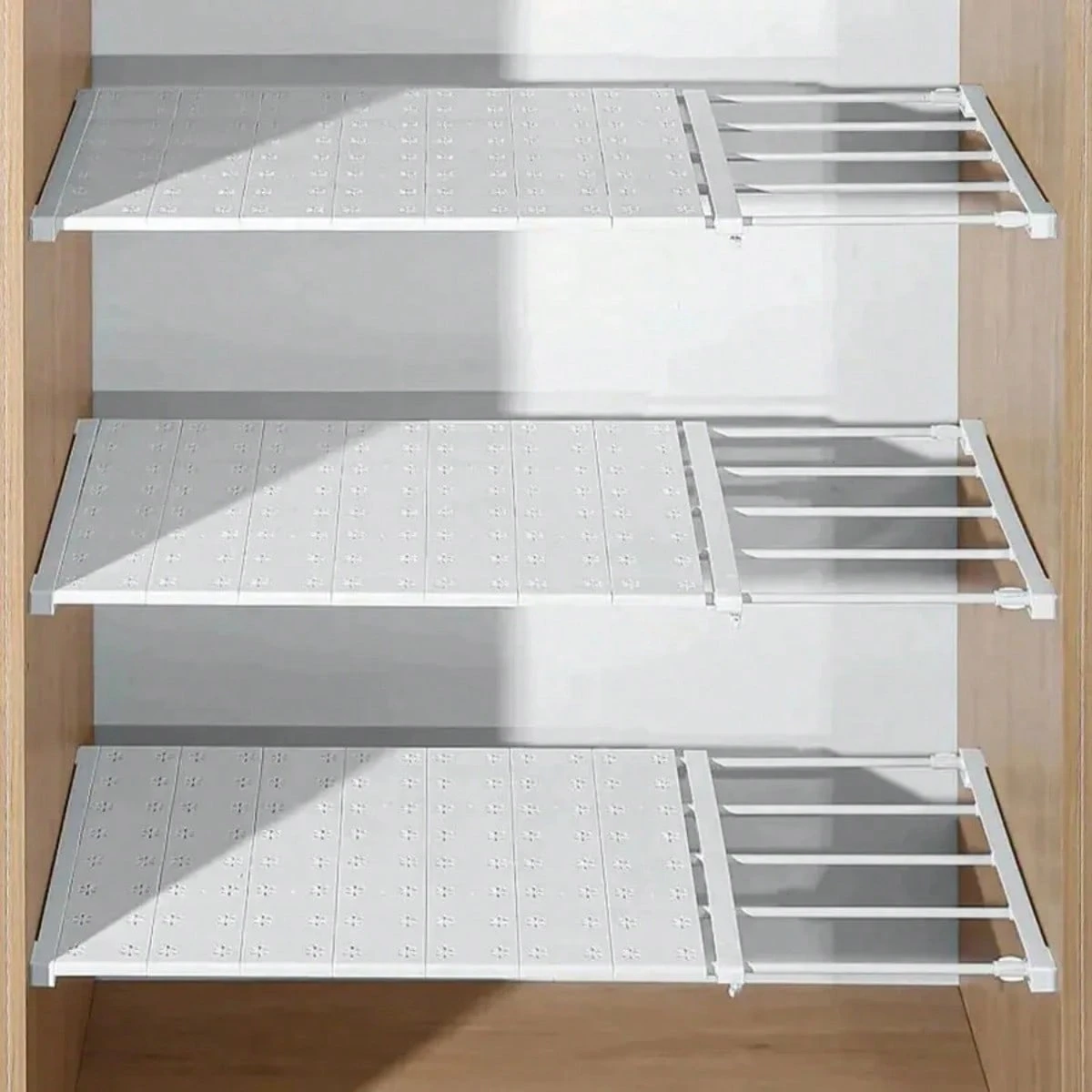Extendable Closet Shelf Adjustable Storage Rack Closet Tension Rod ...