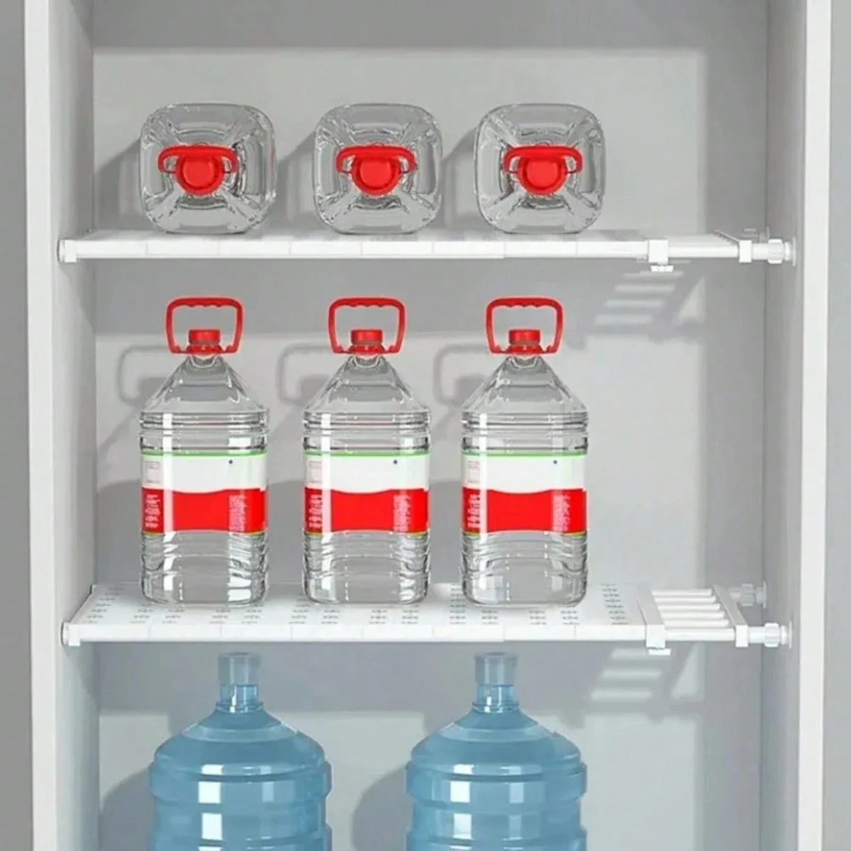 Extendable Closet Shelf Adjustable Storage Rack Closet Tension Rod ...