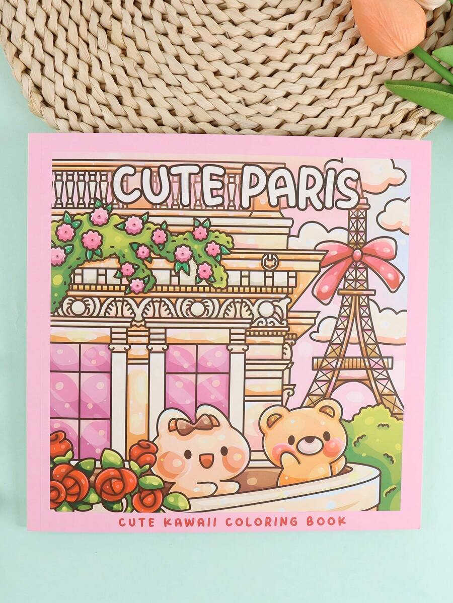 Cute Paris: Coloring Book Color Adorable Paris Landmarks And Cute ...