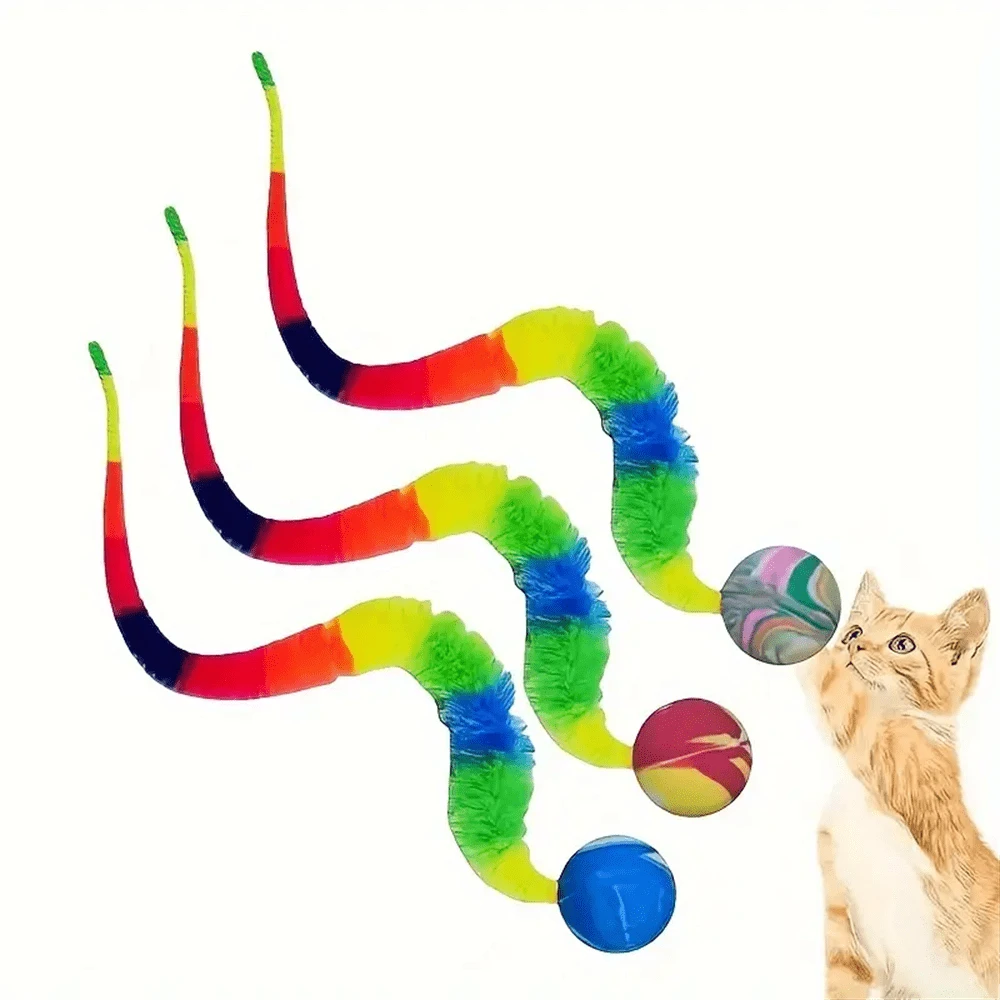 3pcs Interactive Cat Toys, Including Colorful Bouncy Balls, Random ...